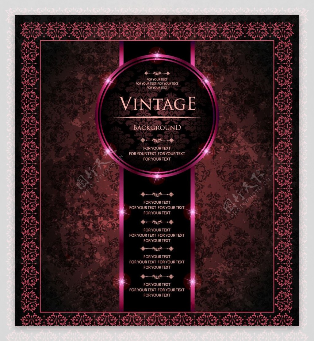 欧式花纹菜单封面图片素材-编号08904219-图行天下