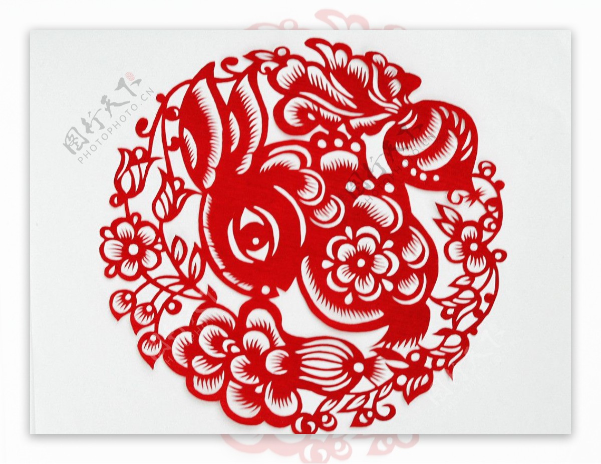 剪纸兔图片素材-编号10246139-图行天下