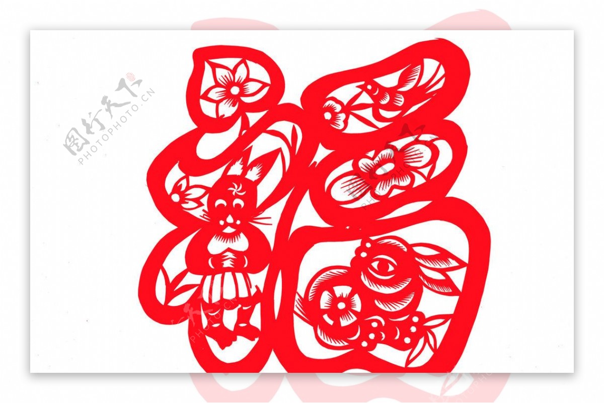 剪纸兔图片素材-编号10246359-图行天下