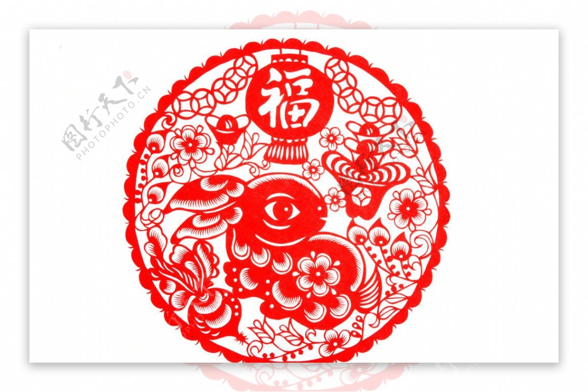 剪纸兔图片素材-编号10246369-图行天下