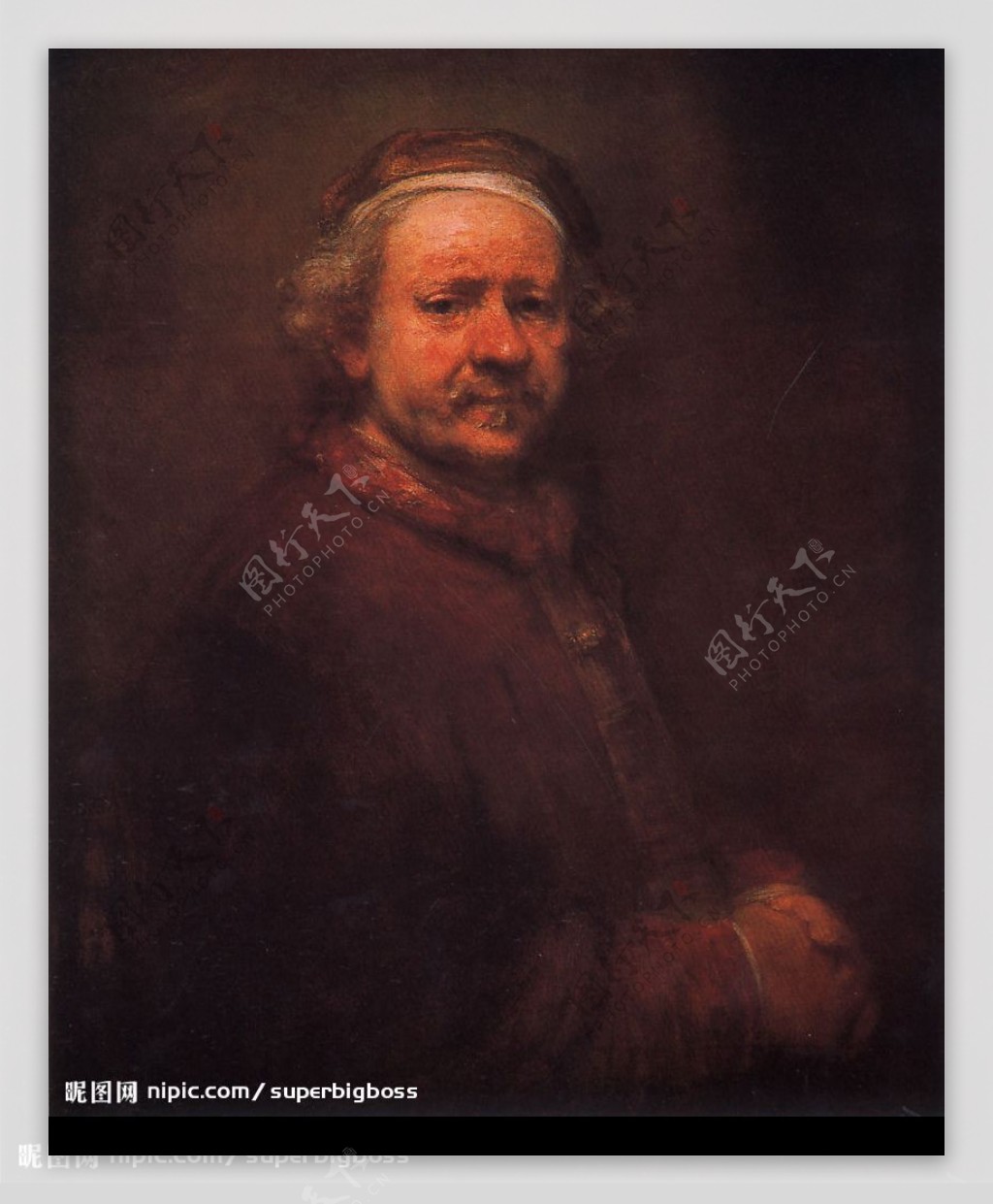 自画像伦勃郎1669年图片素材-编号12453939-图行天下