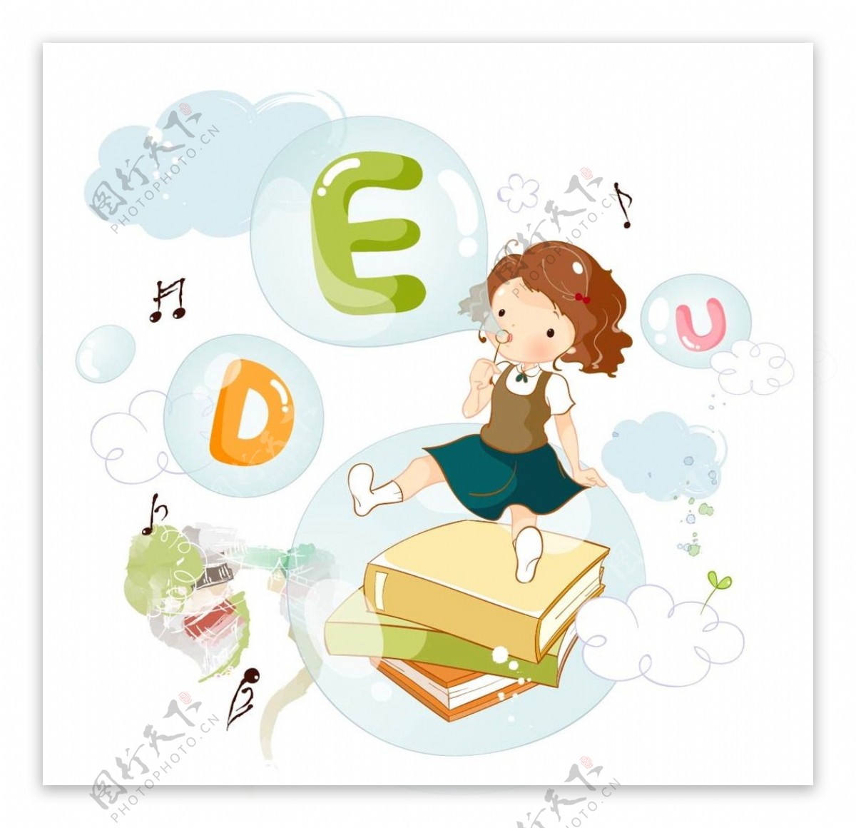 卡通美女字幕图片素材-编号22677239-图行天下