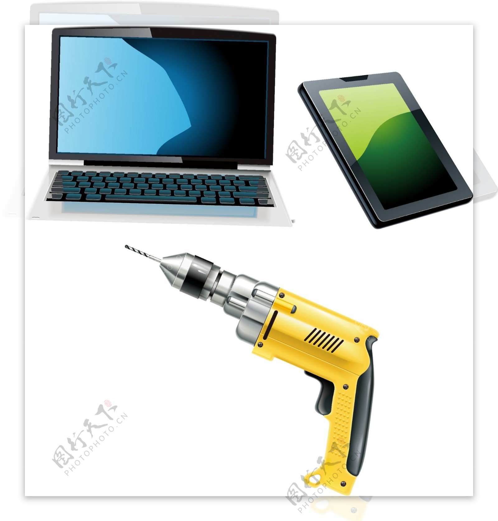 笔记本平板电钻图片素材-编号26206319-图行天下