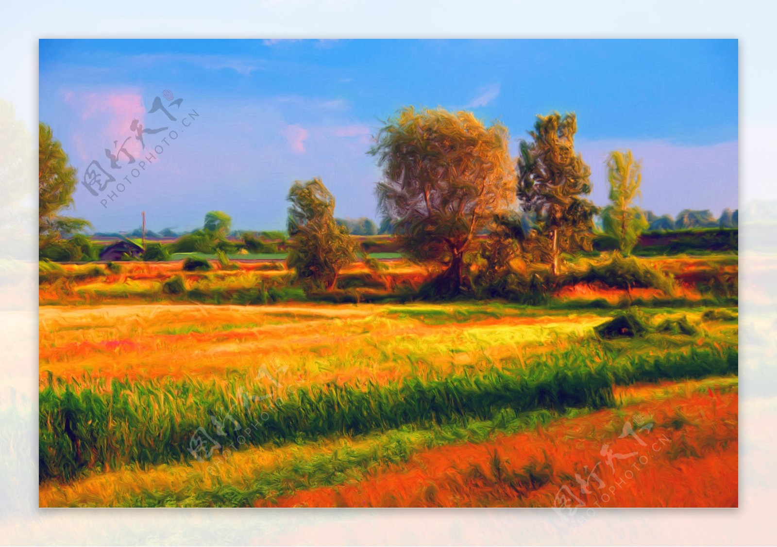 田野风景油画图片素材-编号26232269-图行天下