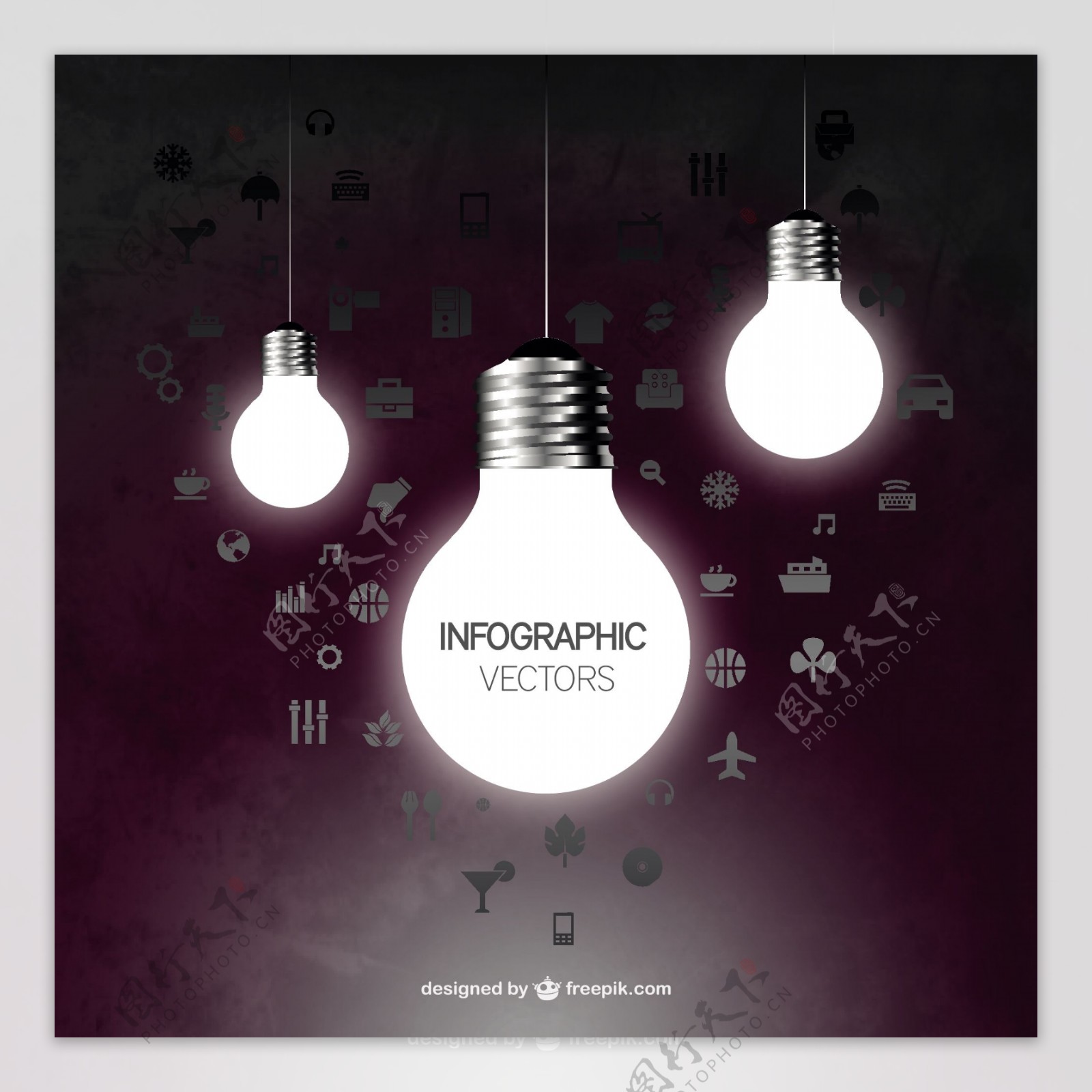发光的灯泡图表图片素材-编号26656959-图行天下