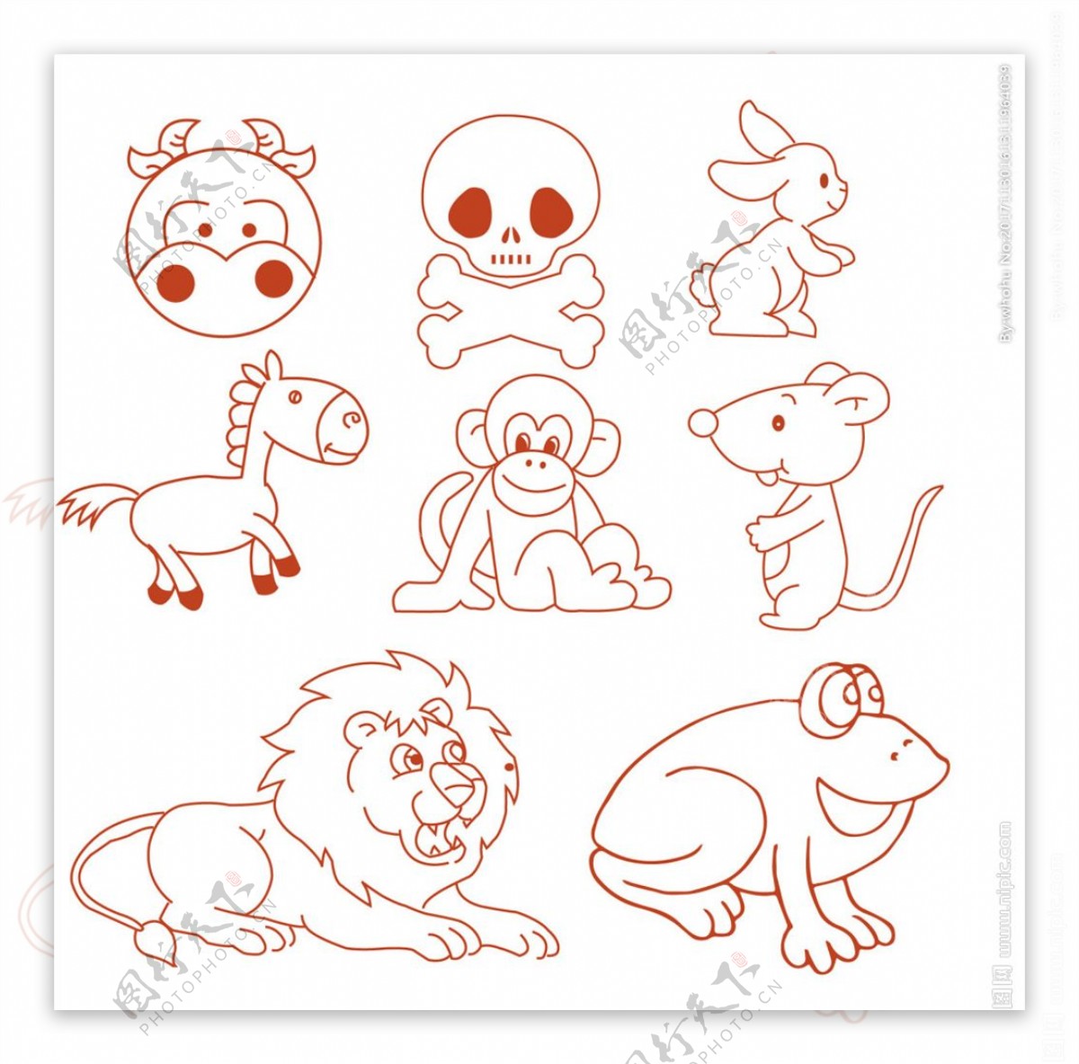 简笔画ai动物简画设计元图片素材-编号29212619-图行天下