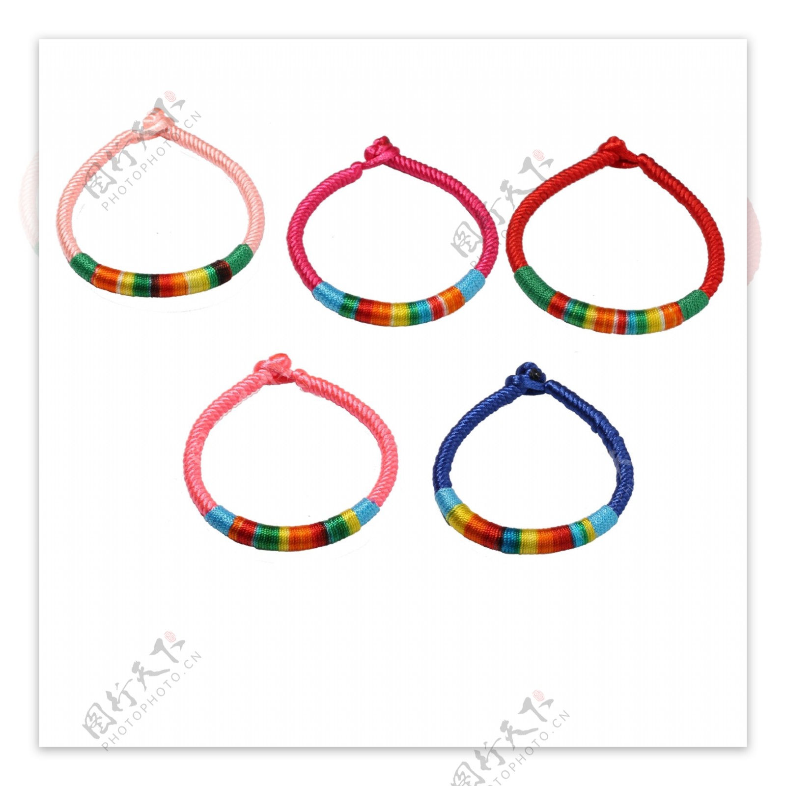 五个五彩绳小产品图片素材-编号32288199-图行天下