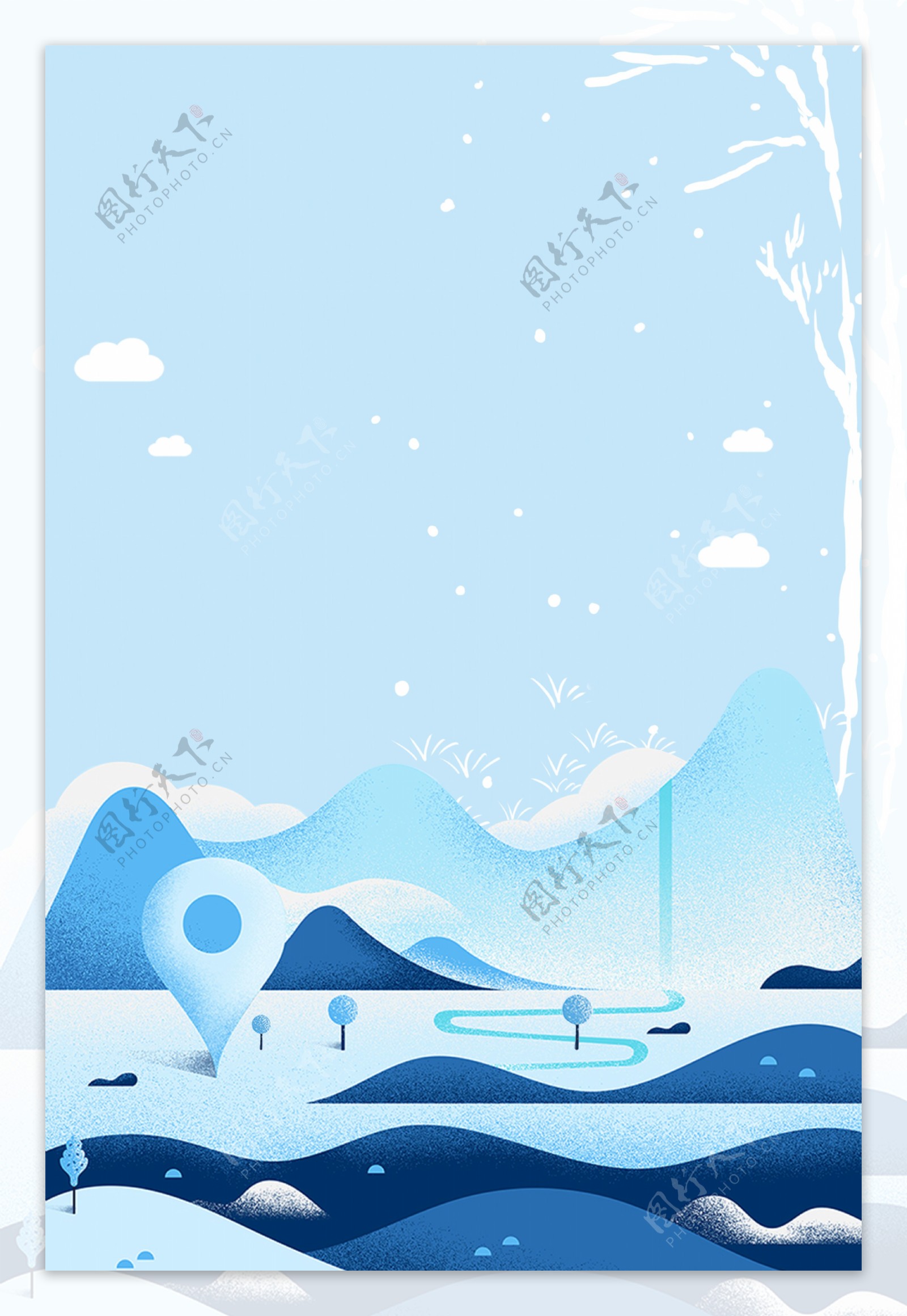 二十四节气大寒背景图片素材-编号32418739-图行天下